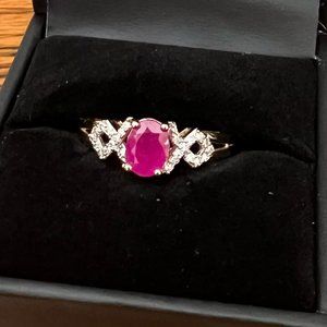 Macy's | Jewelry | Macys Ring Ruby And Diamond Yellow Gold 4k 18 Ct Tw ...
